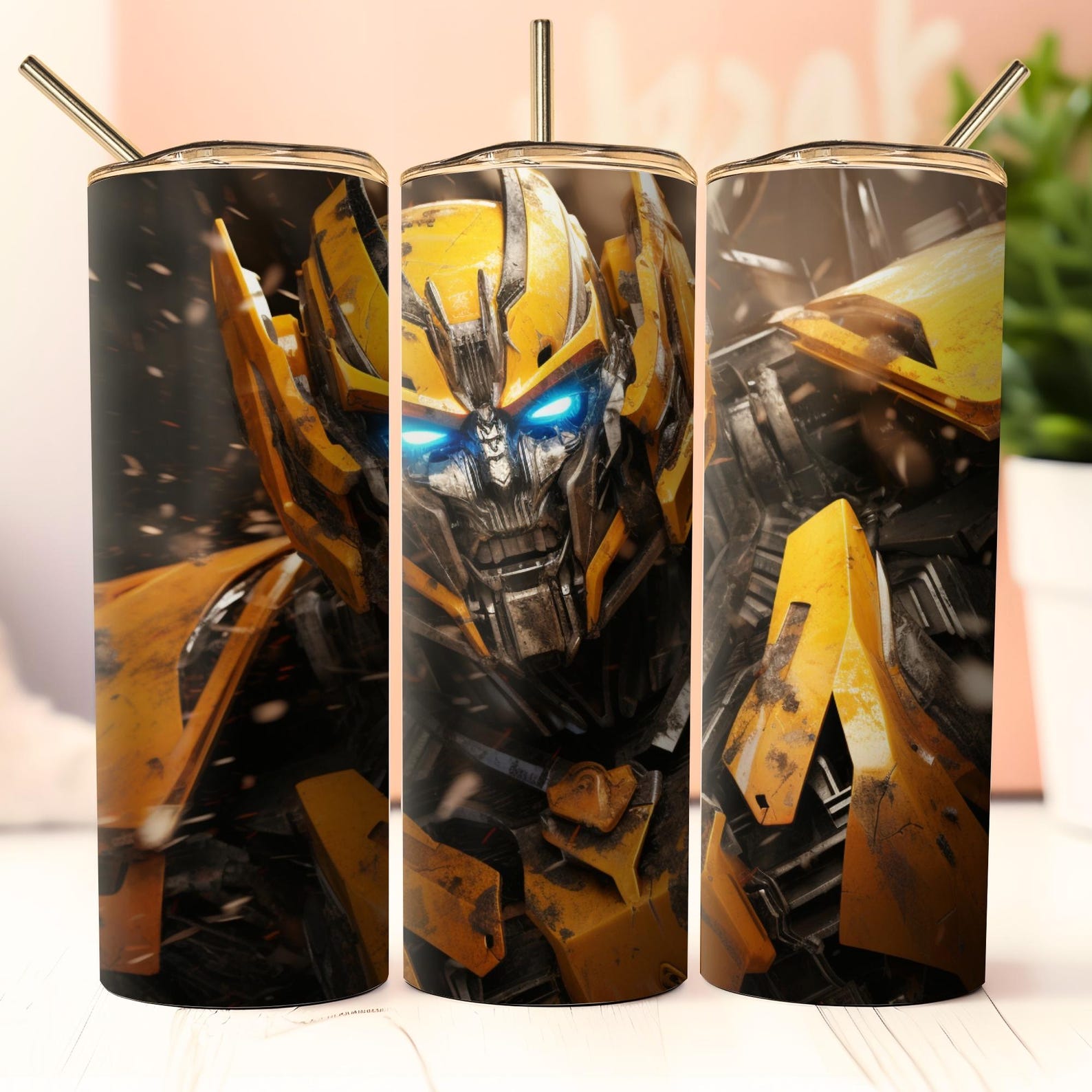 Bumblebee Transformers Tumbler Wrap: 20oz Skinny Sublimation Design ...