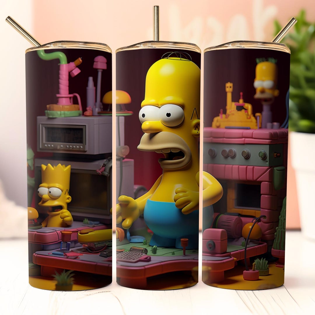 Simpsons Tumbler Wrap, 20 Oz Skinny Tumbler Design, 90’s Tumbler Wrap ...