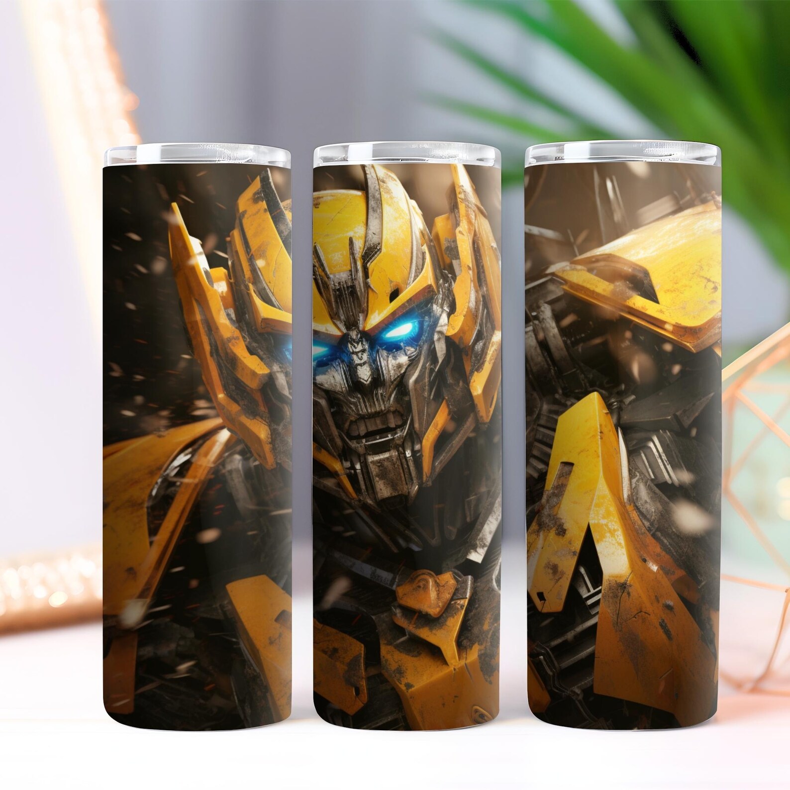 Bumblebee Transformers Tumbler Wrap: 20oz Skinny Sublimation Design ...