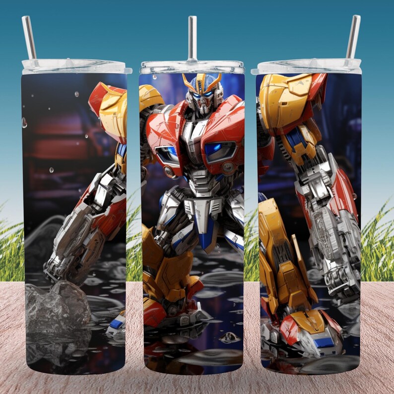 Bumblebee Transformers Tumbler Wrap: 20oz Skinny Sublimation Design ...