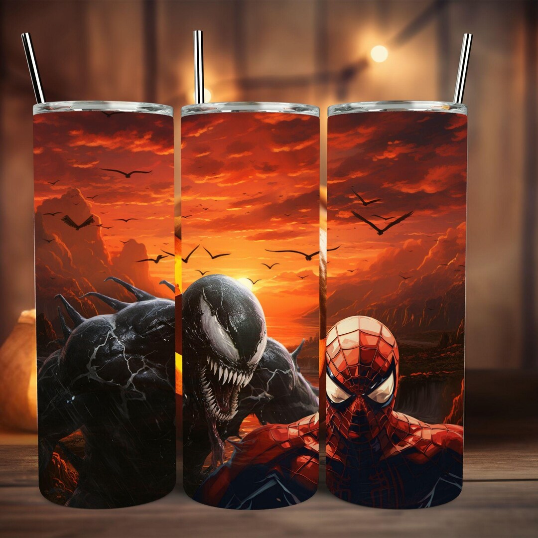Halloween Gift Venom Spider Man Sublimation Design 20oz Skinny Tumbler ...