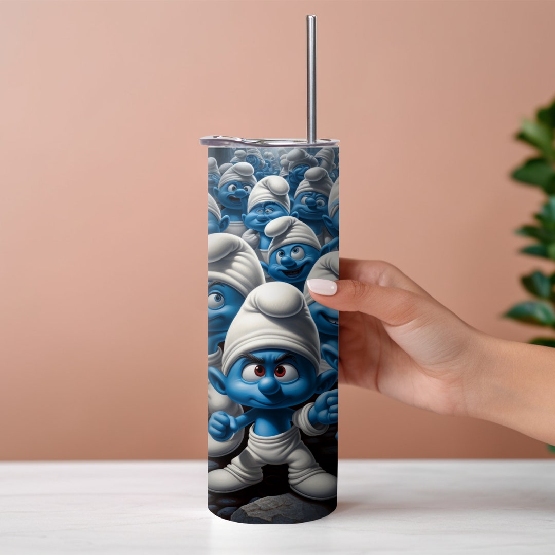 Smurfs Custom Smurf Tumbler Wrap 20 Oz Skinny Tumbler Wrap - Etsy