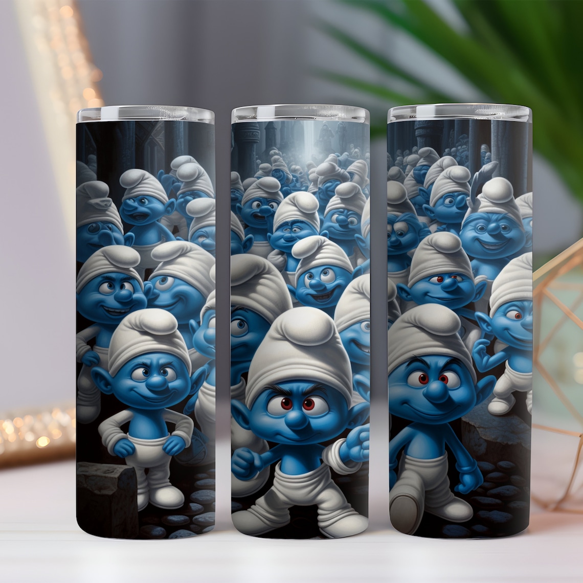 Smurfs Custom Smurf Tumbler Wrap 20 Oz Skinny Tumbler Wrap - Etsy