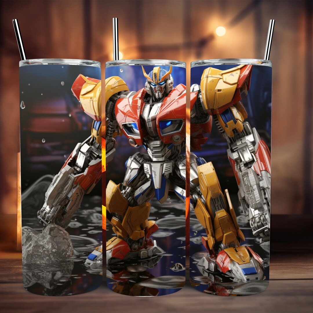 Bumblebee Transformers Tumbler Wrap: 20oz Skinny Sublimation Design ...