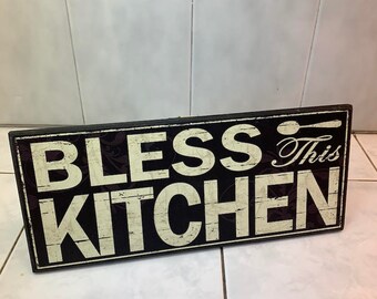 Bless This Kitchen Sign - Etsy
