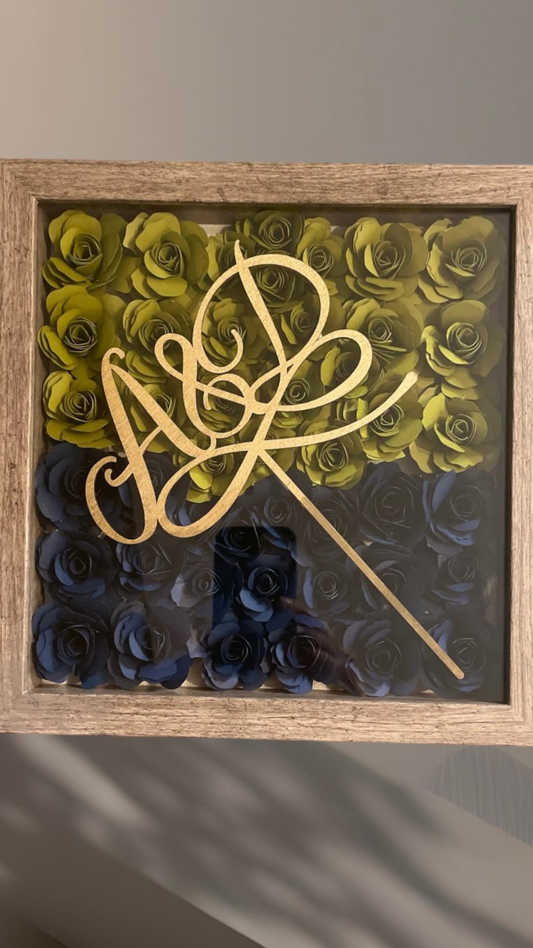 Personalized Floral Shadow Box, Paper Flower Rose Shadow Box. Paper ...