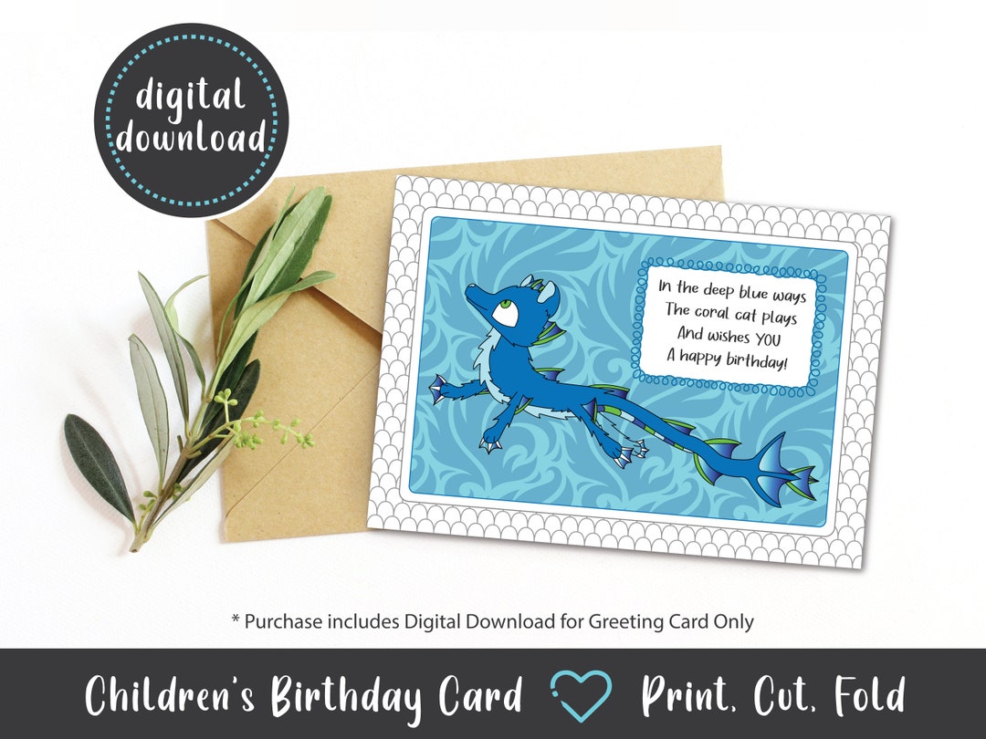 Printable Birthday Card for Kids, Cute Birthday Card for Boys or Girls ...