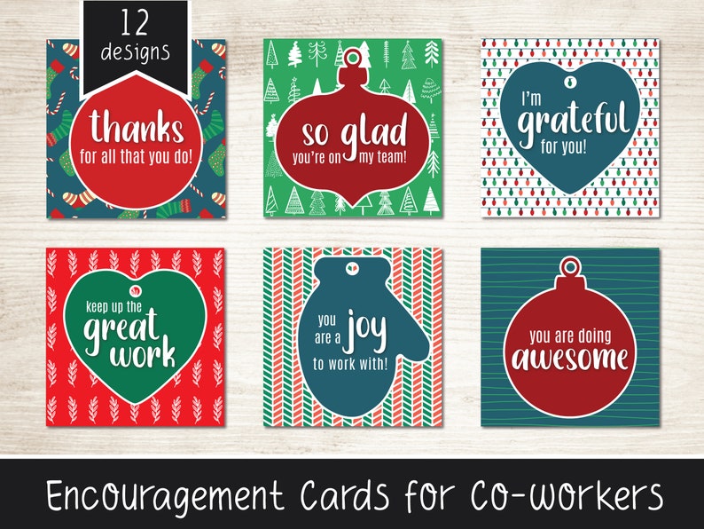 Encouragement Cards for Work, Coworker Appreciation, Christmas Tags ...