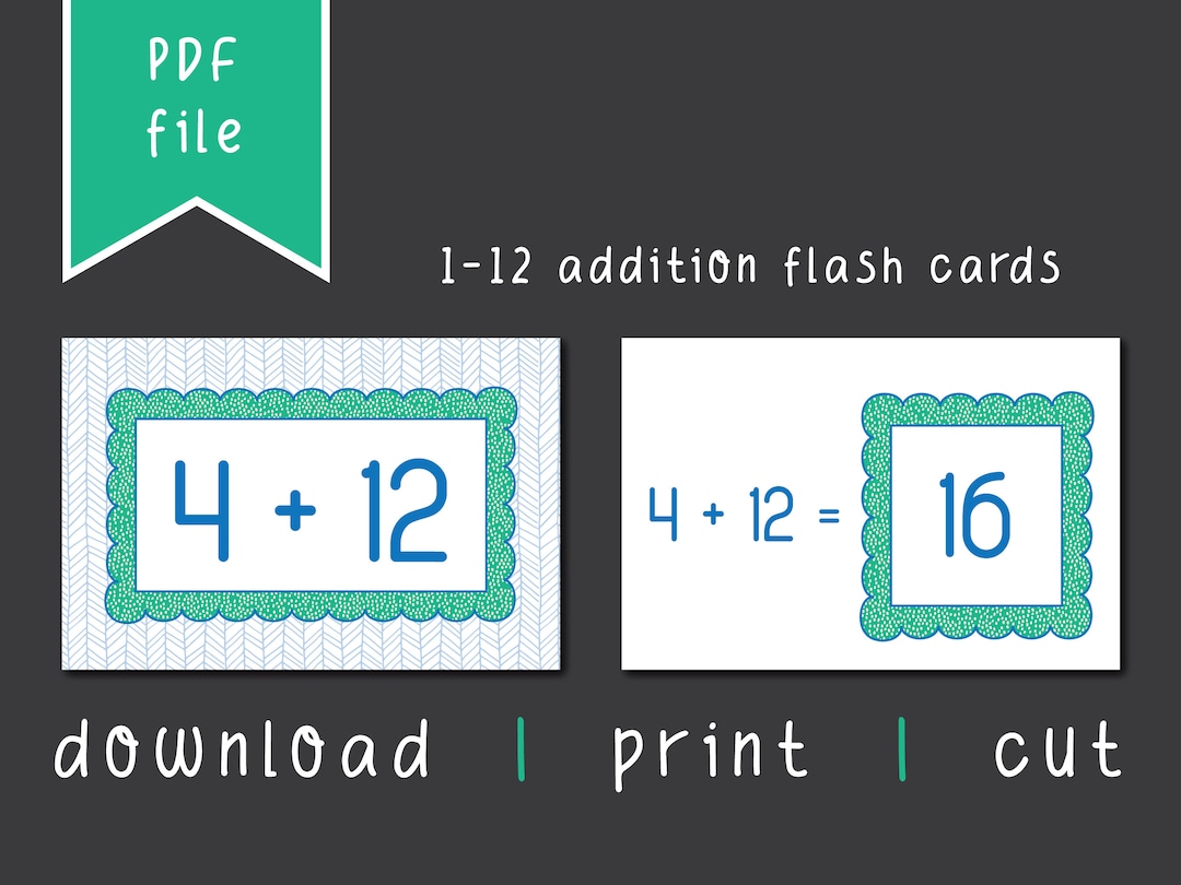Addition Flash Cards, Teacher Resources, Homeschool Printables, Math ...