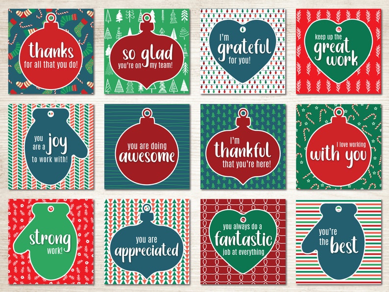 Encouragement Cards for Work, Coworker Appreciation, Christmas Tags ...
