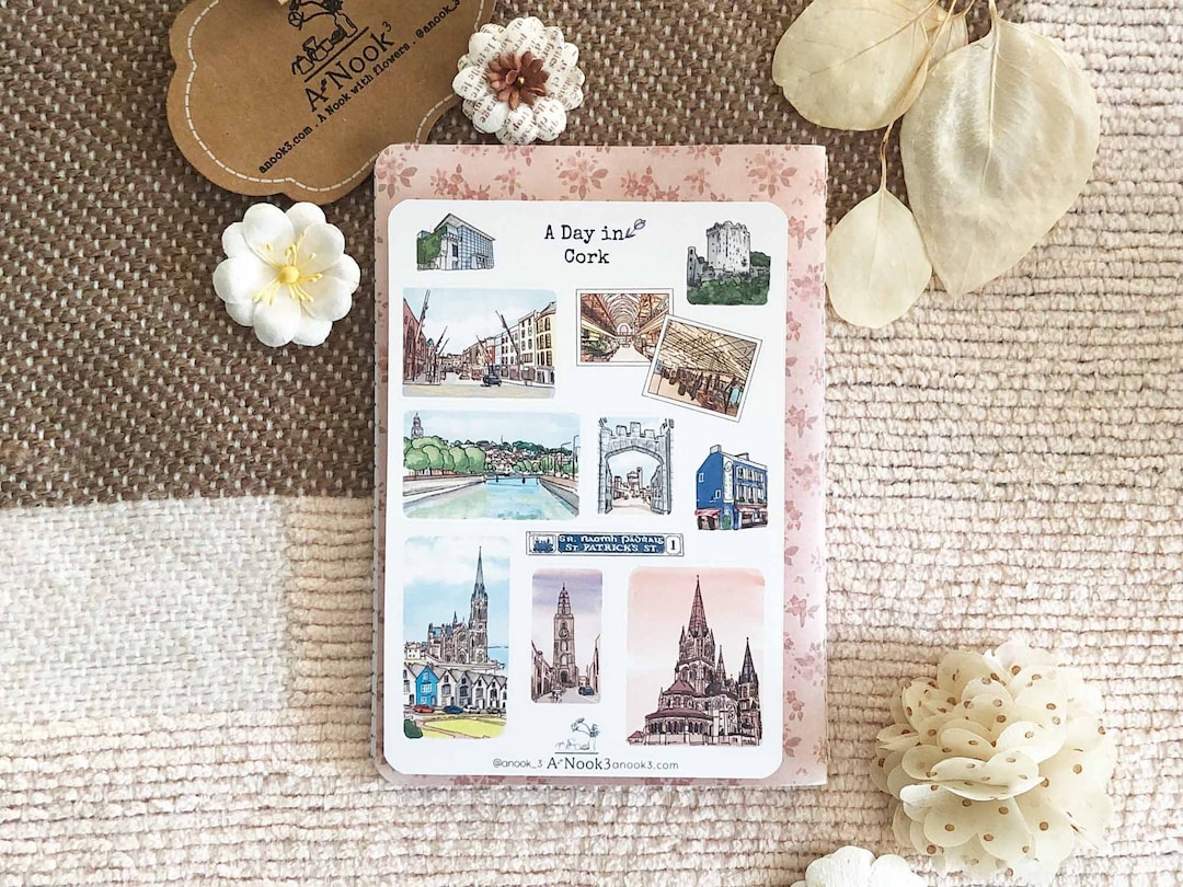 Cork Ireland Stickers for Travel Journal Cork Travel Scrapbook Sticker ...