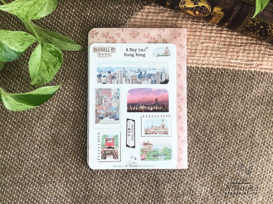 Hong Kong Travel Stickers for Travel Journal Hong Kong Illustrations ...