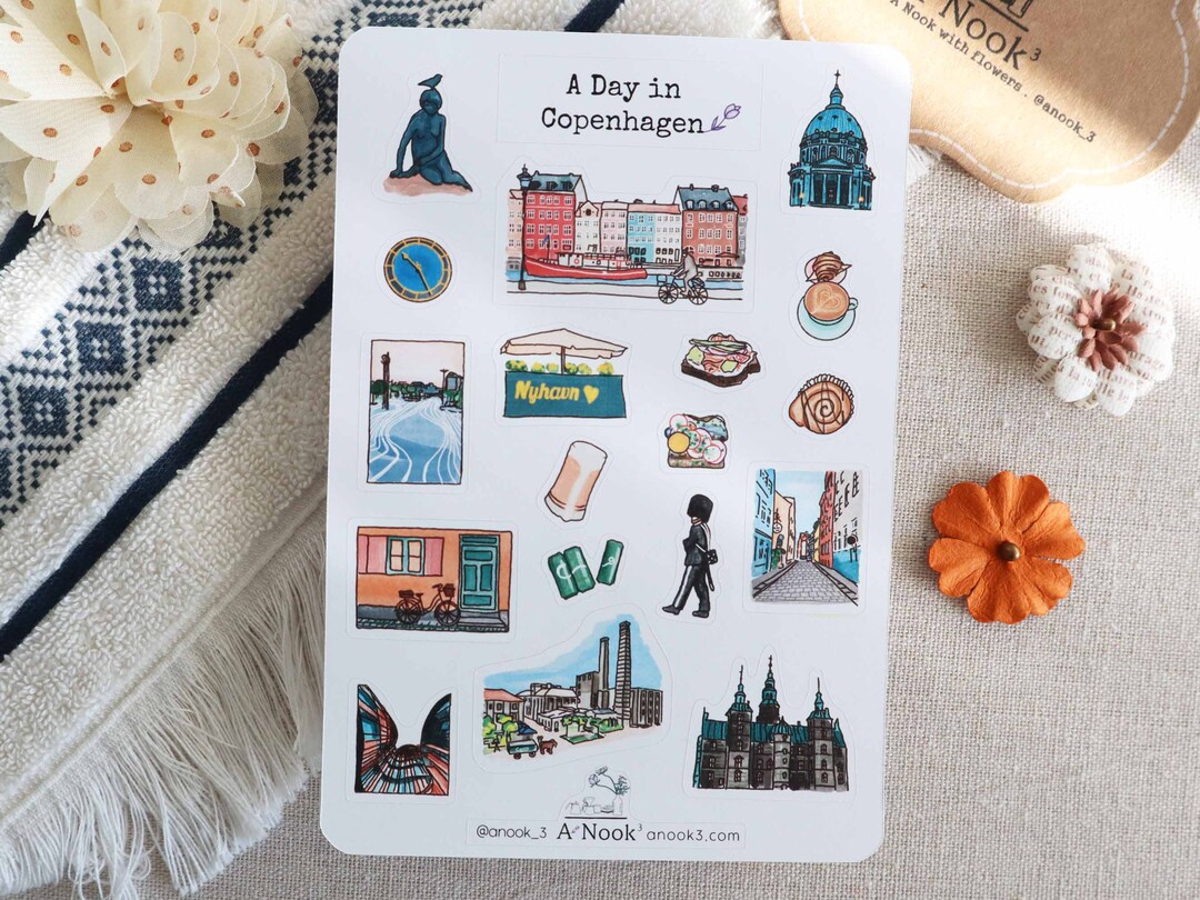 Copenhagen Stickers for Travel Journal Sticker for Journal Europe ...