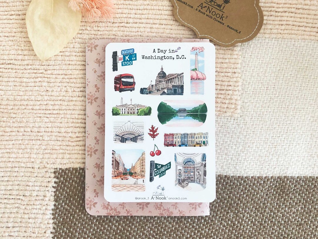 Washington DC Sticker Sheet L US Travel Journal Stickers L Matte L for ...