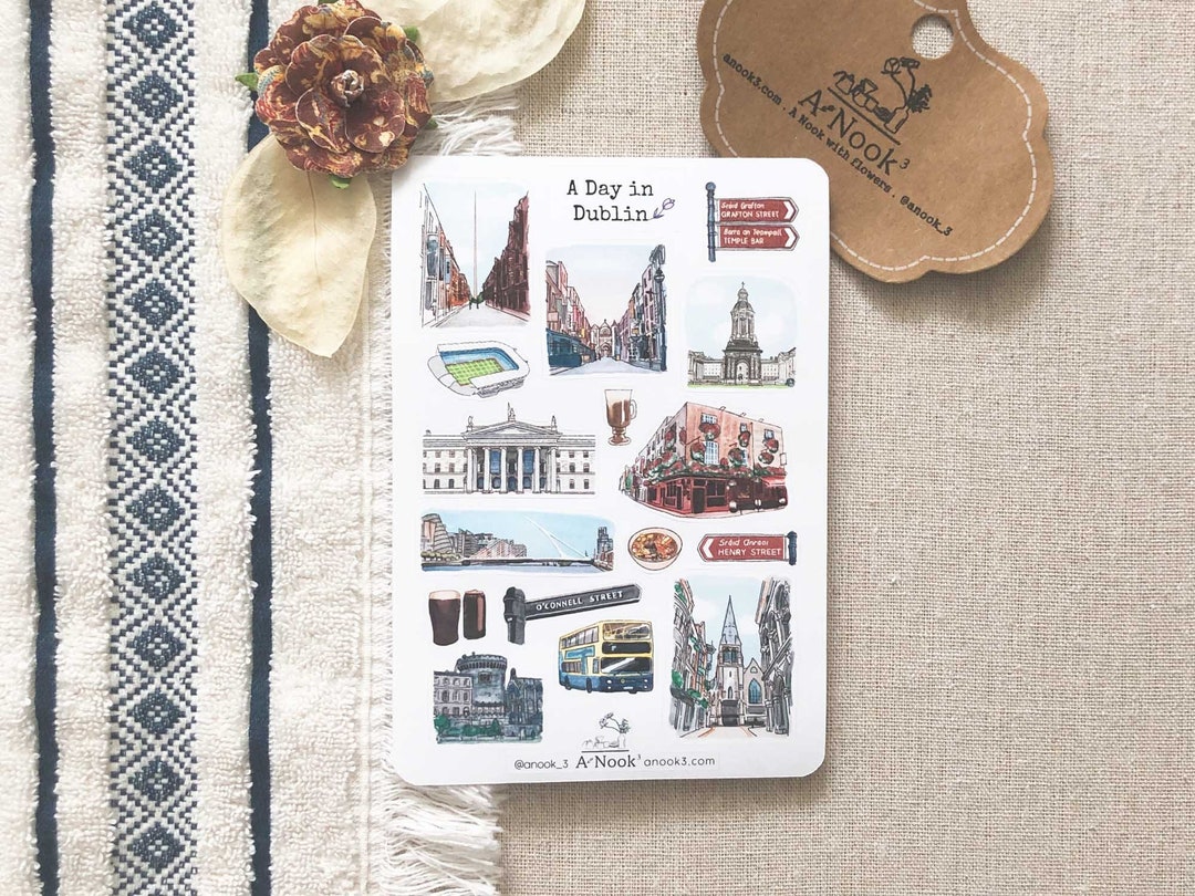 Dublin Ireland Sticker Sheet L City Stickers L City Illustration L for ...