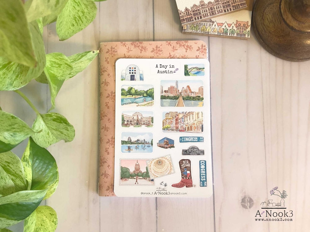 Austin Texas Travel Stickers for Travel Journal Scrapbook Sticker Gift ...