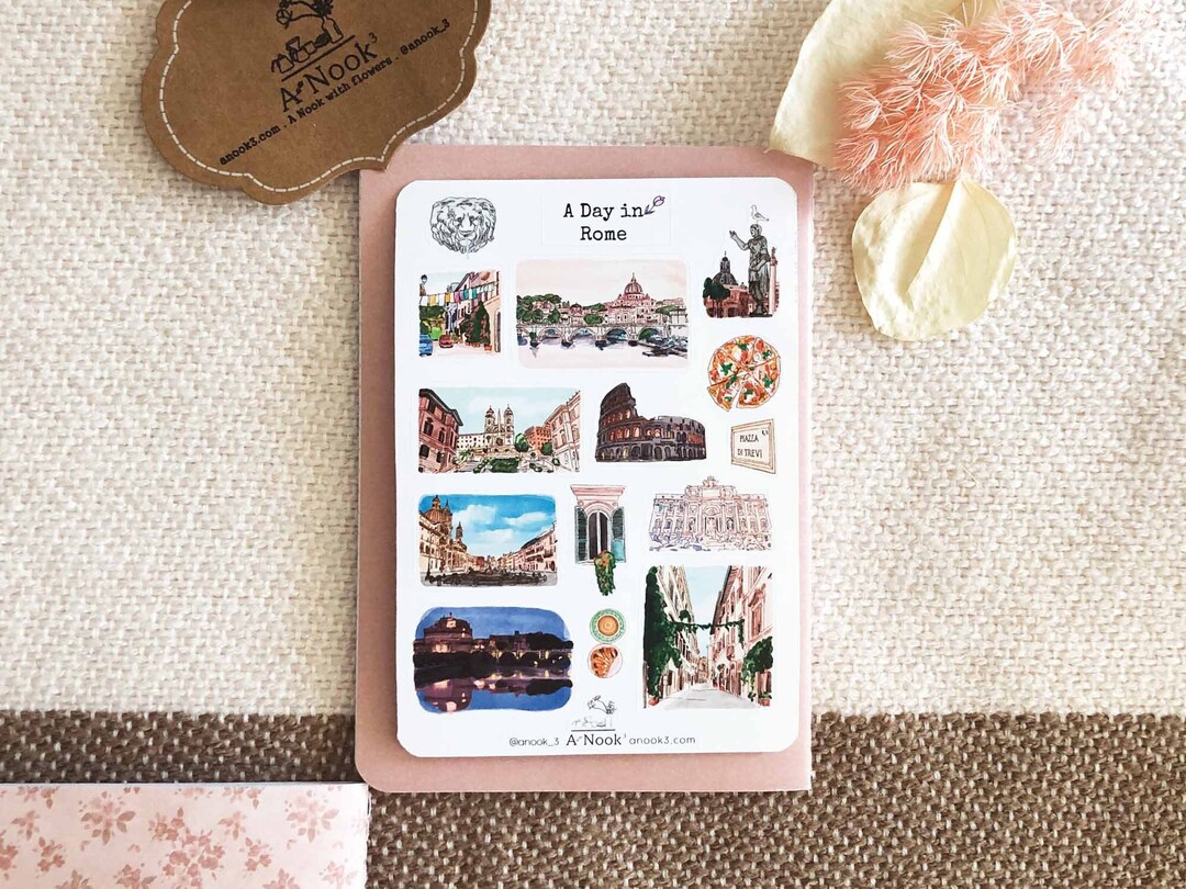 Rome Sticker Sheet L City Illustration L Travel Journal Stickers L ...