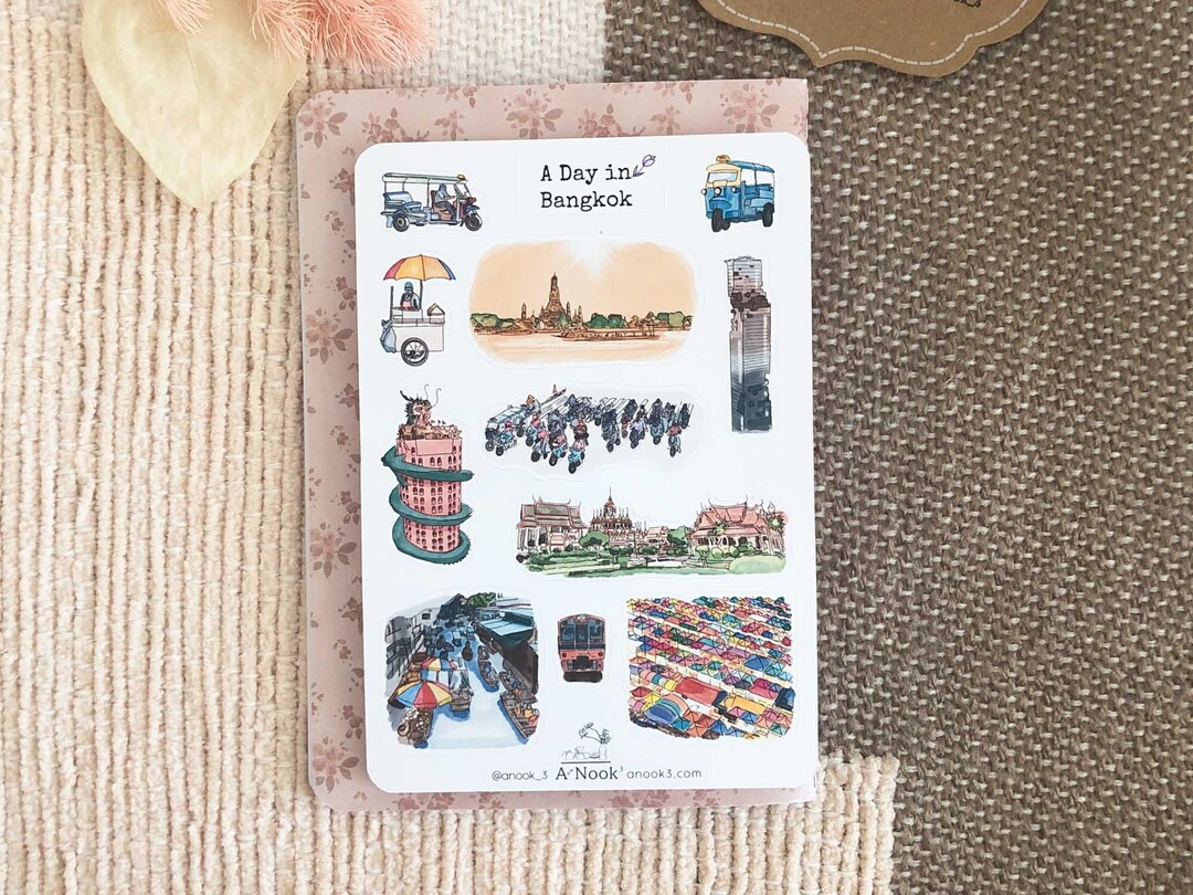 Bangkok Stickers Travel Journal Stickers City Stickers Travel Stickers ...