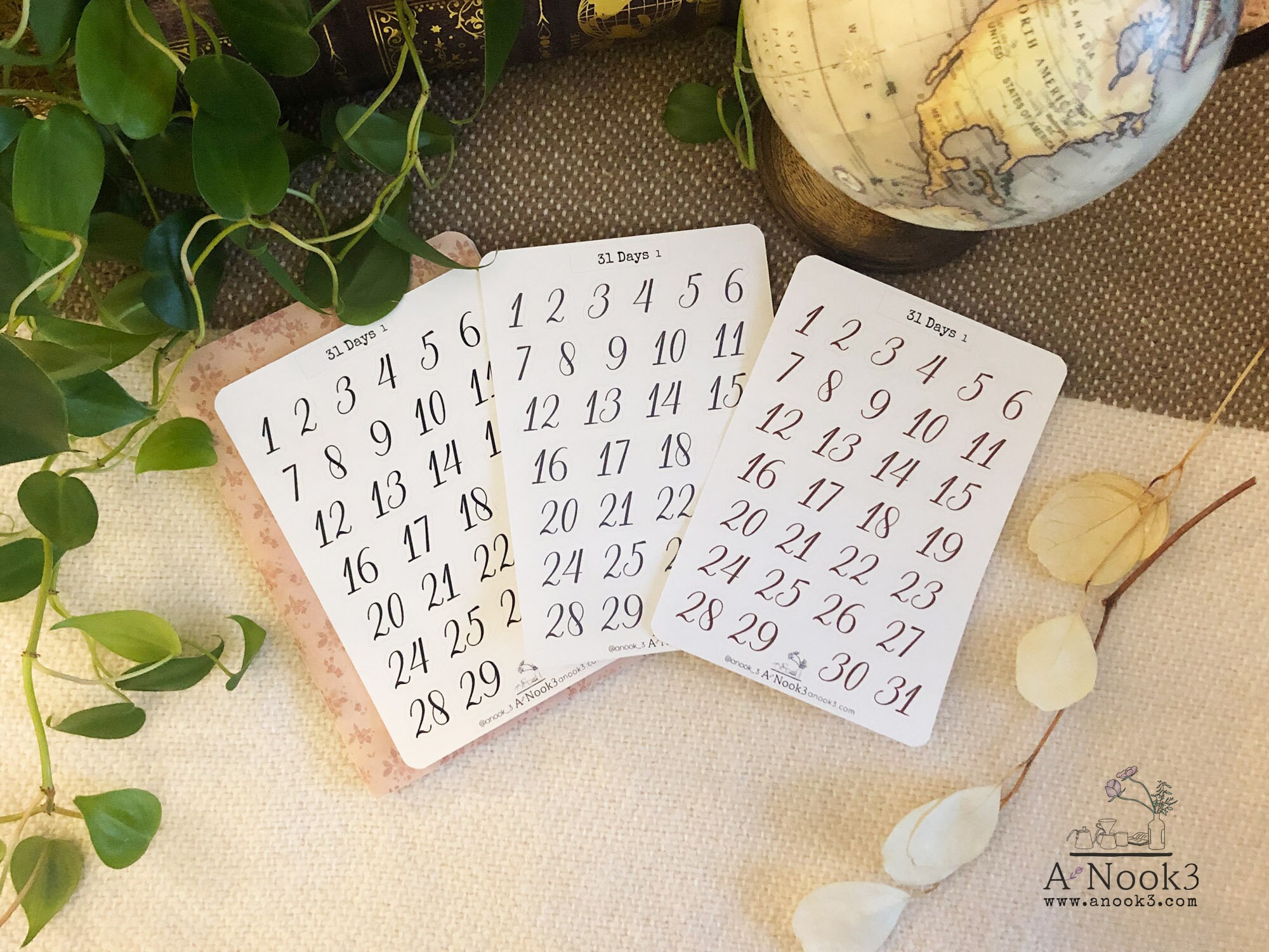 31 Days Stickers Date Number Planner Sticker Journal Stickers - Etsy