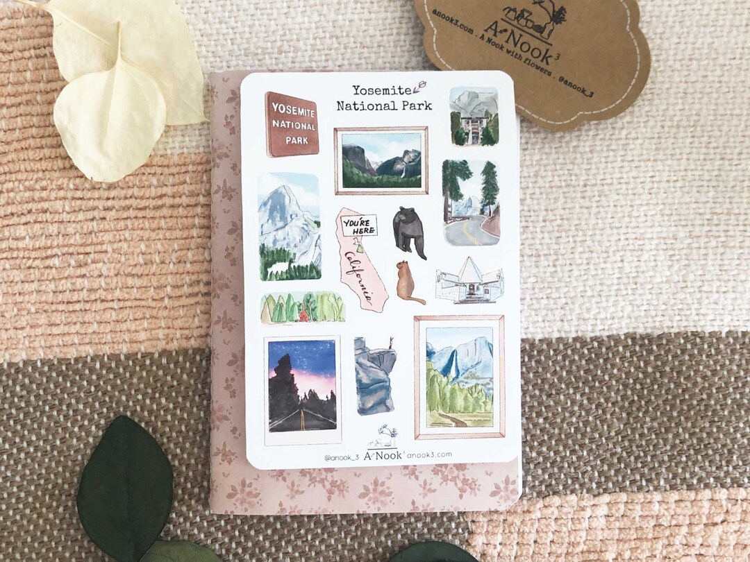 Yosemite National Park Stickers for Travel Journal USA Travel Stickers ...