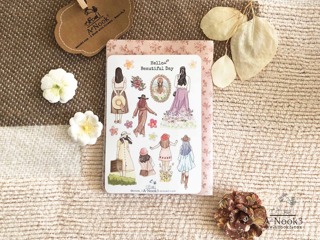 Hello Beautiful Day Sticker Sheet for Bullet Journal Aesthetic Journal ...