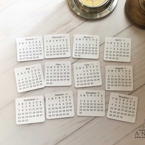 Mini Calendar Stickers Die Cut 2025 Calendar Sunday Start Monday Start ...