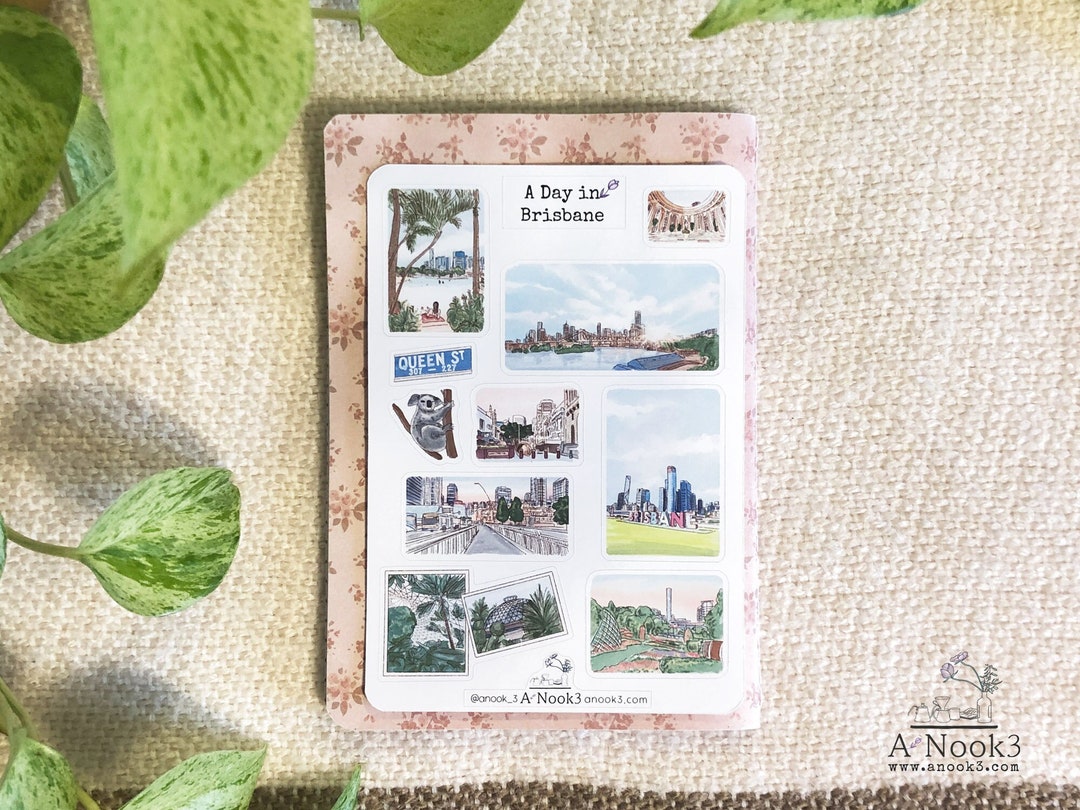 Brisbane Stickers Travel Journal Stickers Brisbane Australia Travel ...