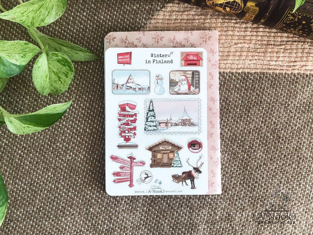 Winter in Finland Travel Sticker Sheet Winter Wonderland Stickers for ...