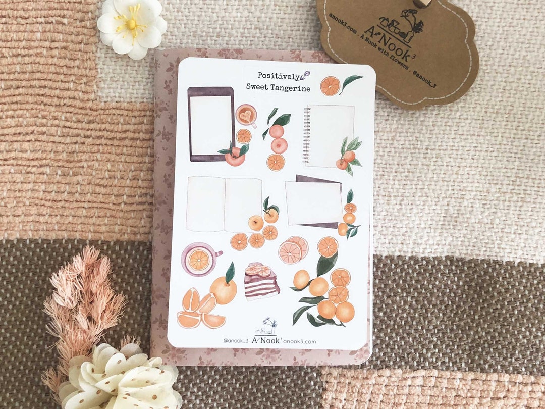 Sweet Tangerine Sticker L Bullet Journal Sticker Sheet L Illustration ...
