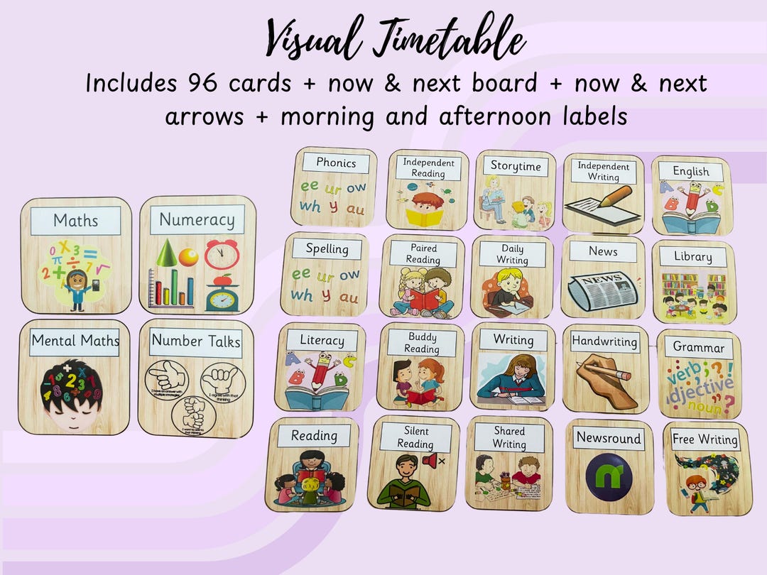 Visual Timetable Cards | Daily Routine Cards | Natural Themed Classroom ...