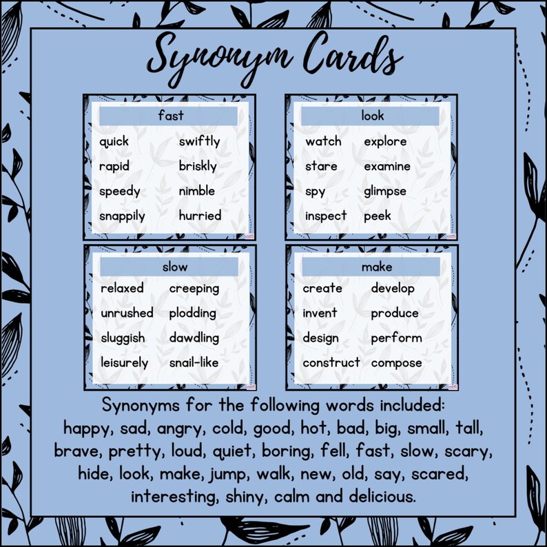 Editable Tropical Punctuation and Synonym Cards | Grammar | Phonics ...