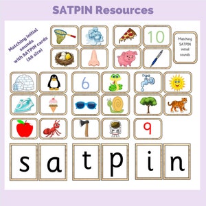 Editable SATPIN Pack With Sound Button Flashcards and Matching Initial ...