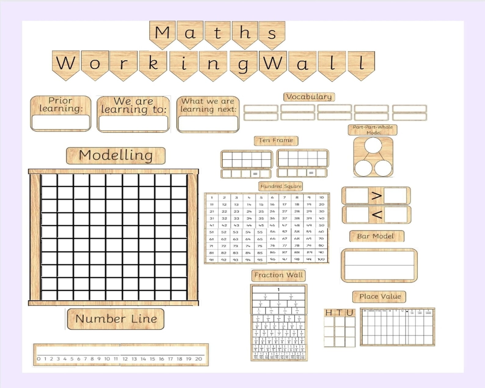 Physical Natural Maths Working Wall - Etsy