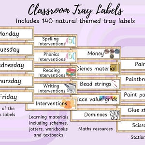 Physical Classroom Tray Labels | Resource Labels | Classroom Resources ...
