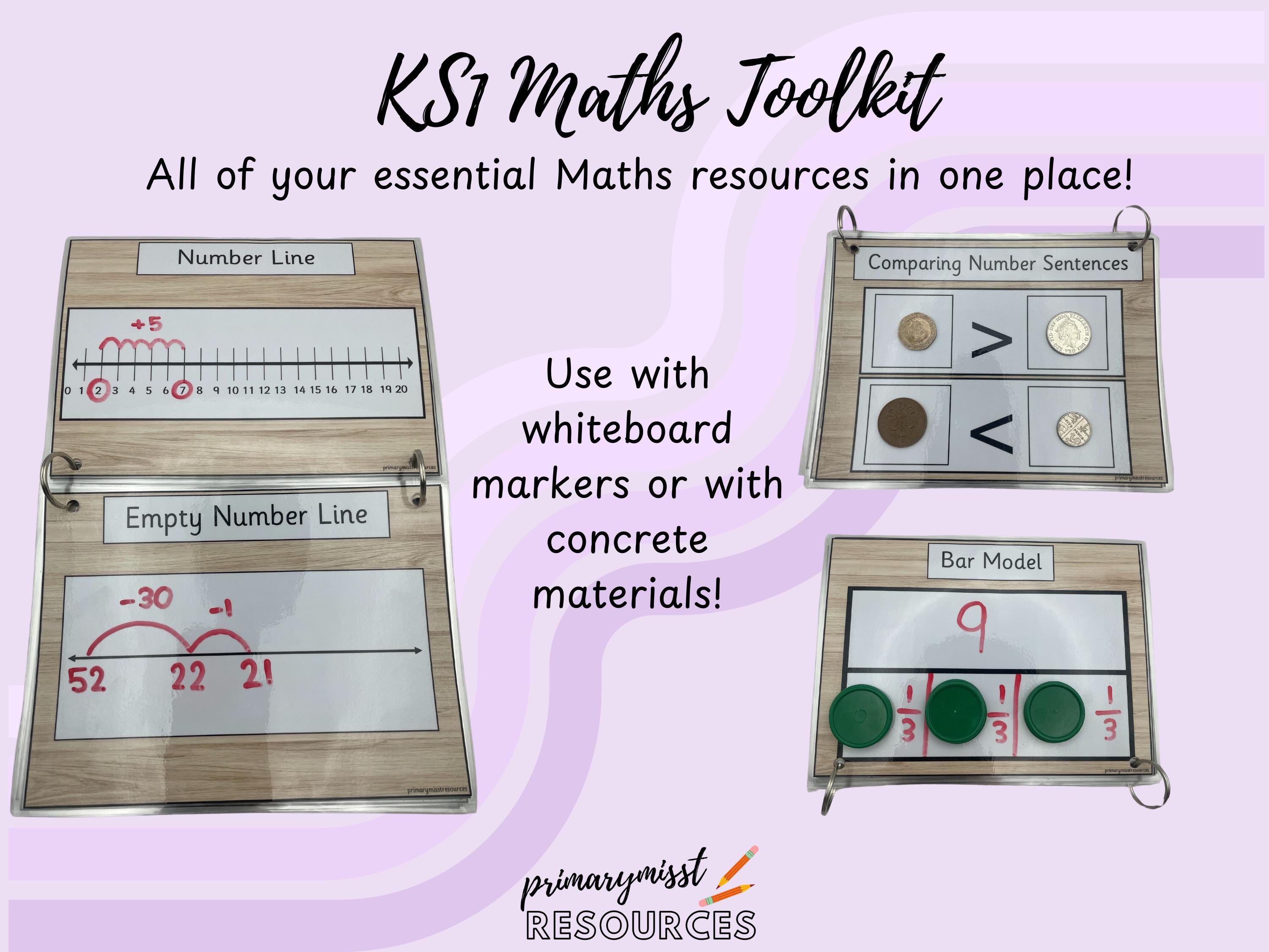 Editable KS1 Maths Toolkit A5 Size Ten Frame Number Track Hundred ...