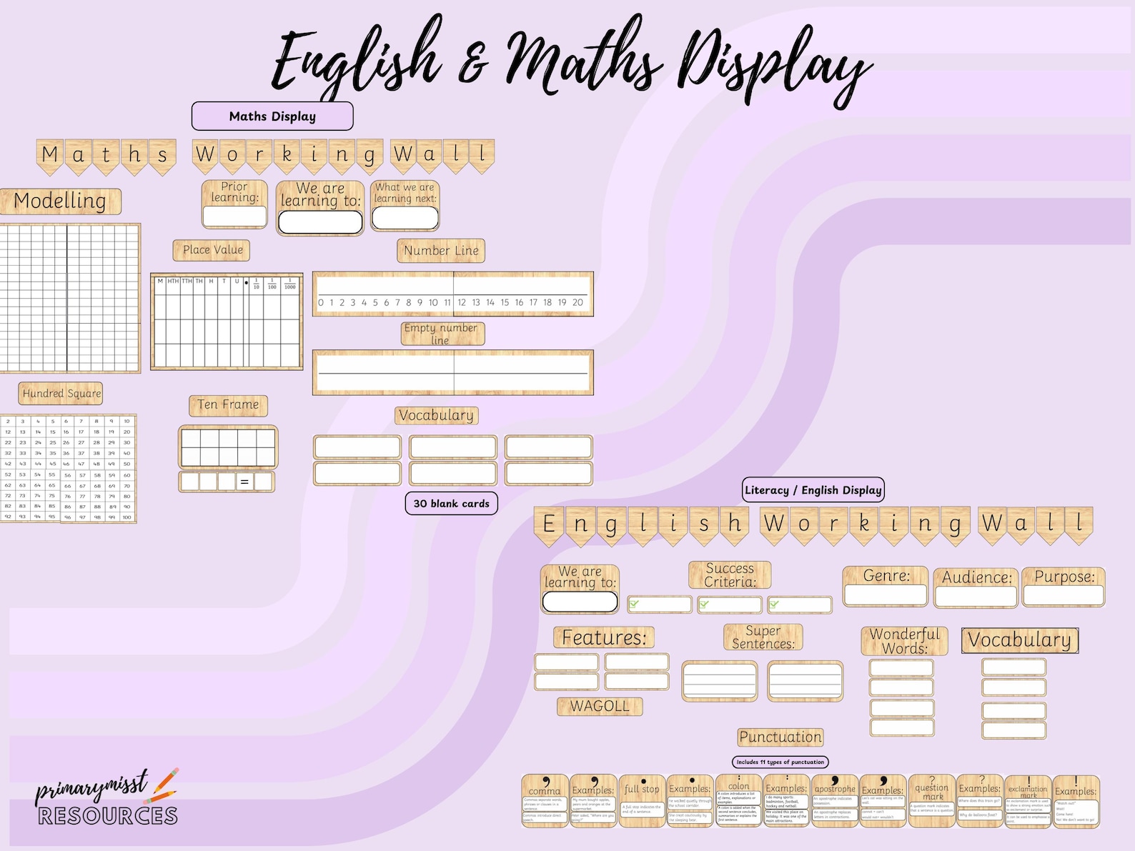 Digital Literacy and Maths Natural Working Wall | Maths Working Wall ...