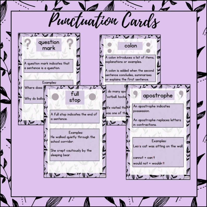 Editable Tropical Punctuation and Synonym Cards | Grammar | Phonics ...