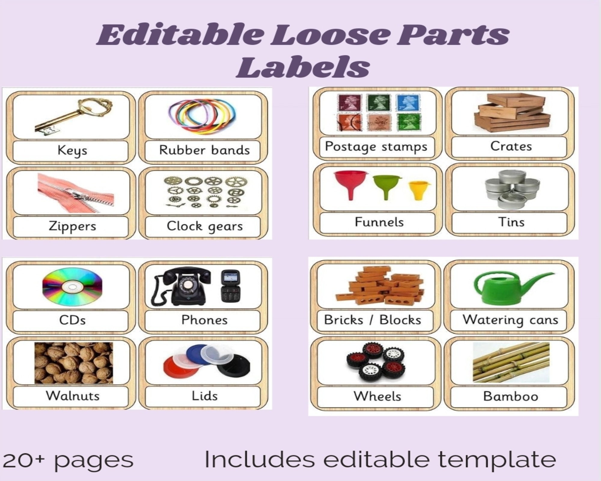 Toy Bin Labels Loose Parts Labels Nursery EYFS Labels - Etsy