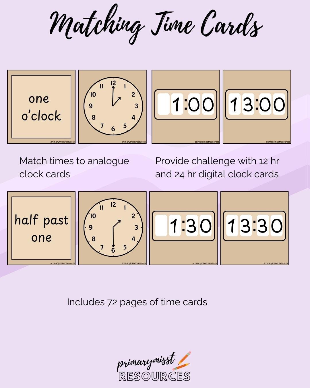 Time Cards | Telling Time Activities | Analogue and Digital Time ...