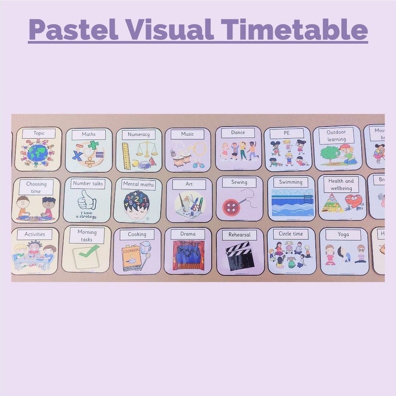 Editable Pastel Visual Timetable Cards - Etsy Australia