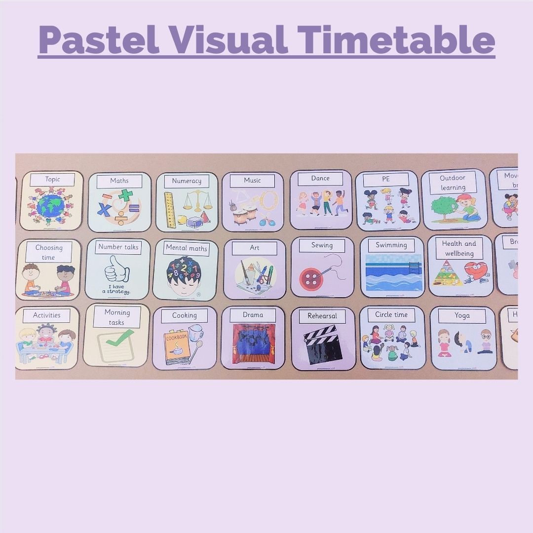 Editable Pastel Visual Timetable Cards - Etsy Australia