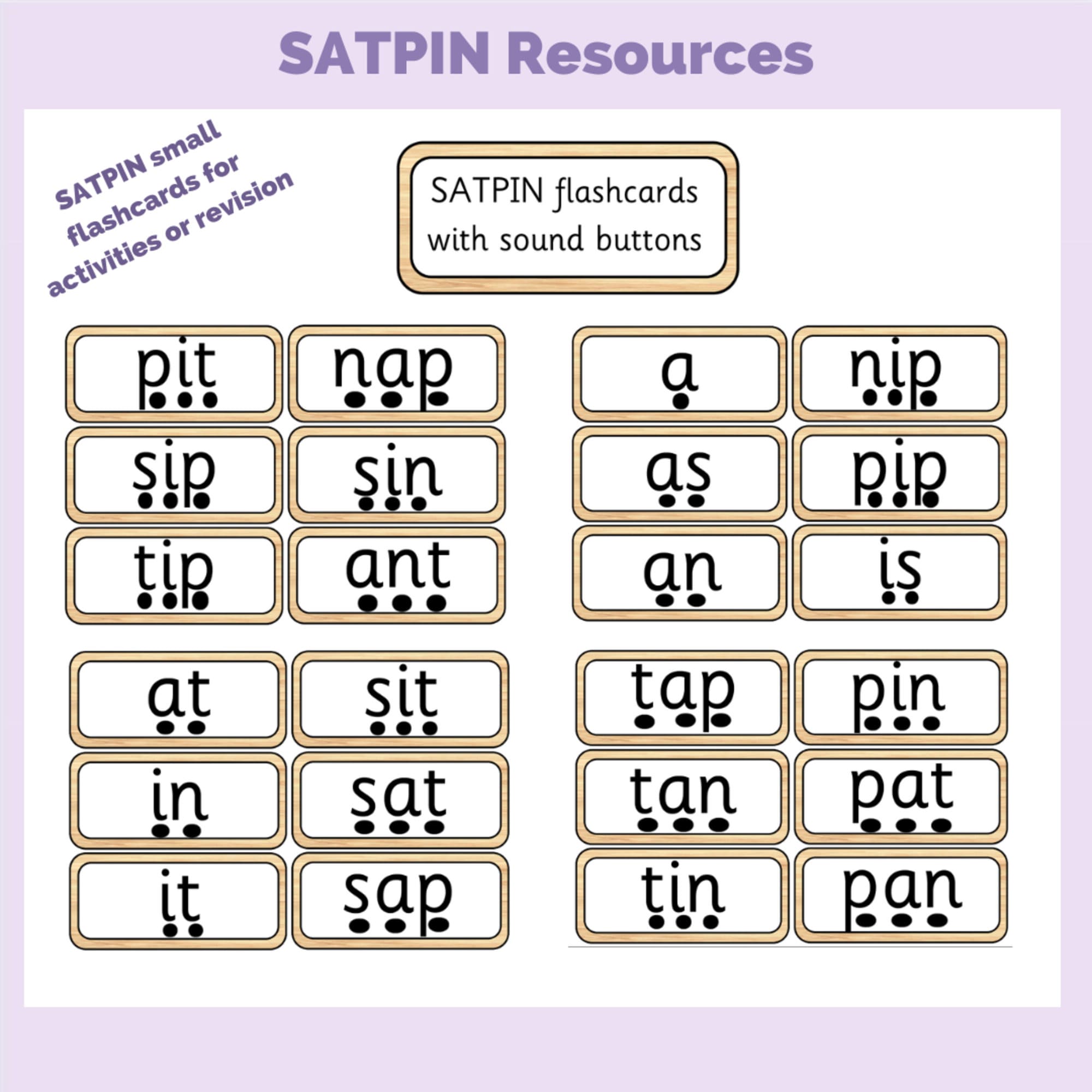 Editable SATPIN Pack With Sound Button Flashcards and Matching Initial ... Editable SATPIN Pack With Sound Button Flashcards and Matching Initial ...