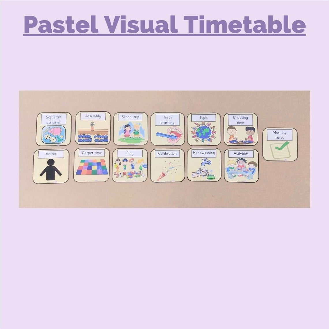 Editable Pastel Visual Timetable Cards - Etsy Australia