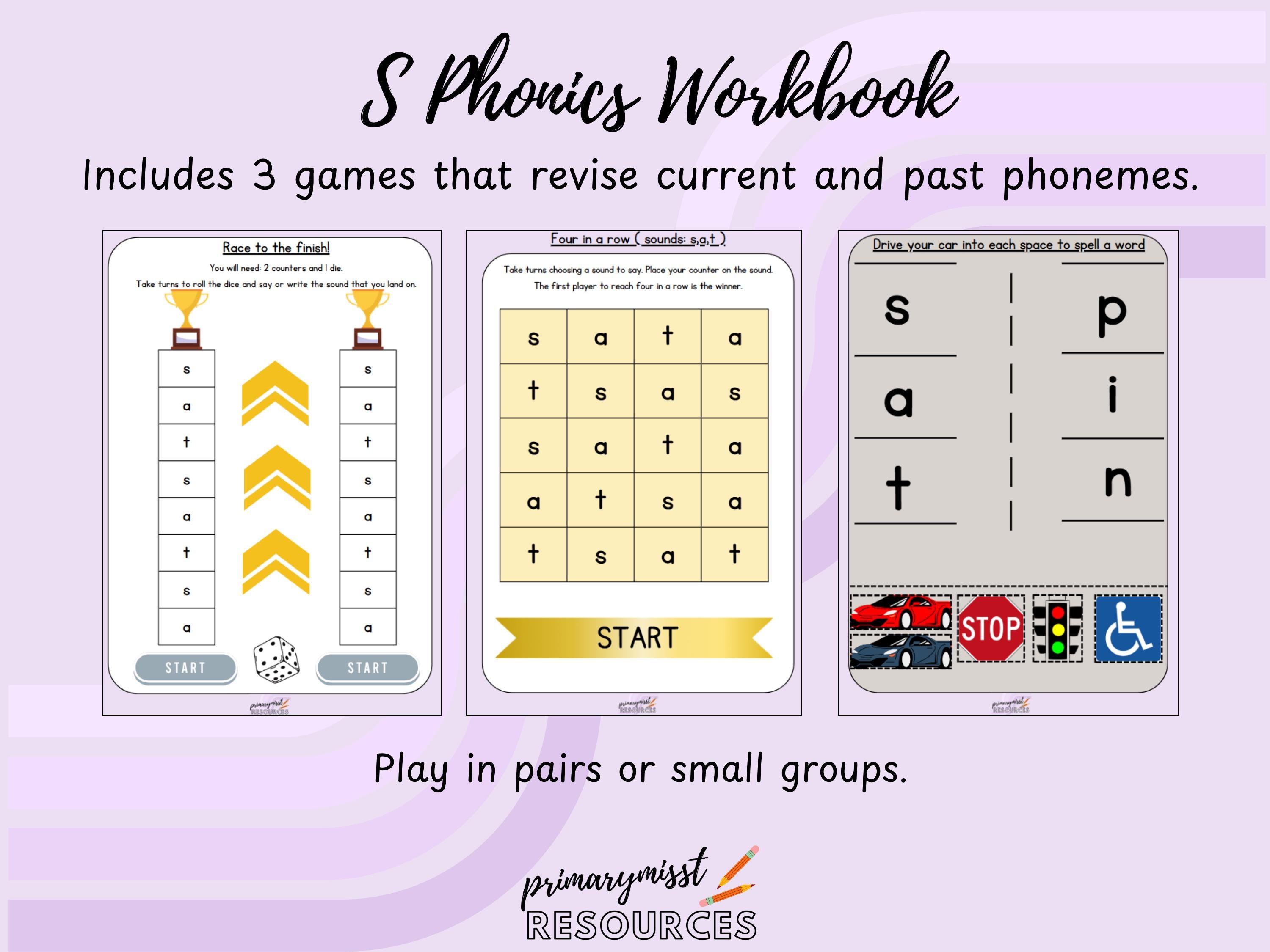 S Phonics Workbook | Phonics Activities | SATPIN | CVC Words | Phonics ...