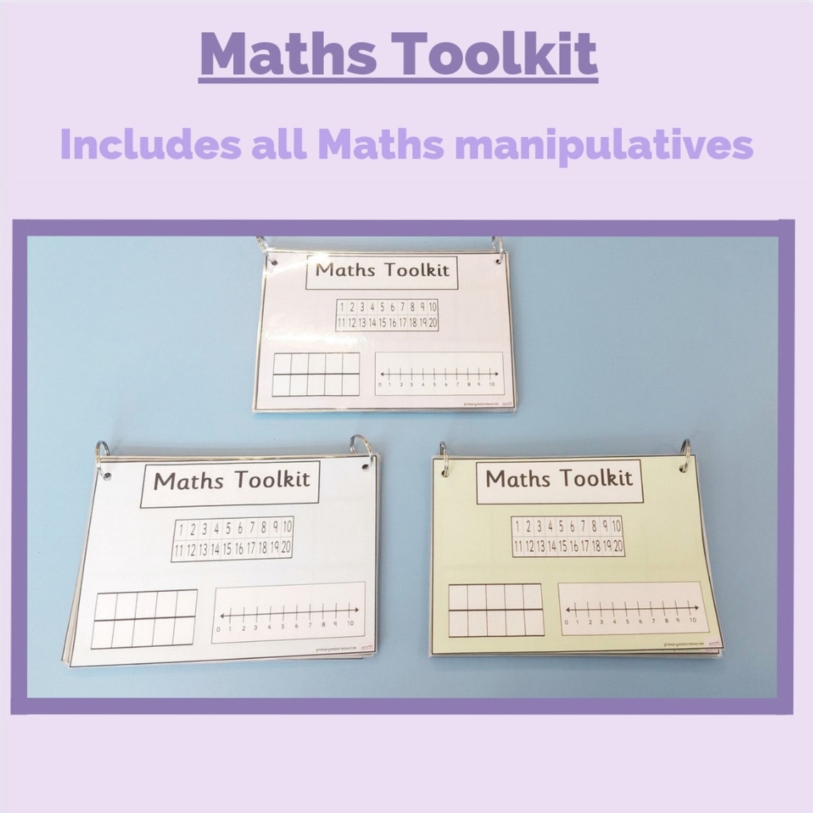 Editable Digital Pastel Maths Toolkit A5 Size Ten Frame Number Track ...