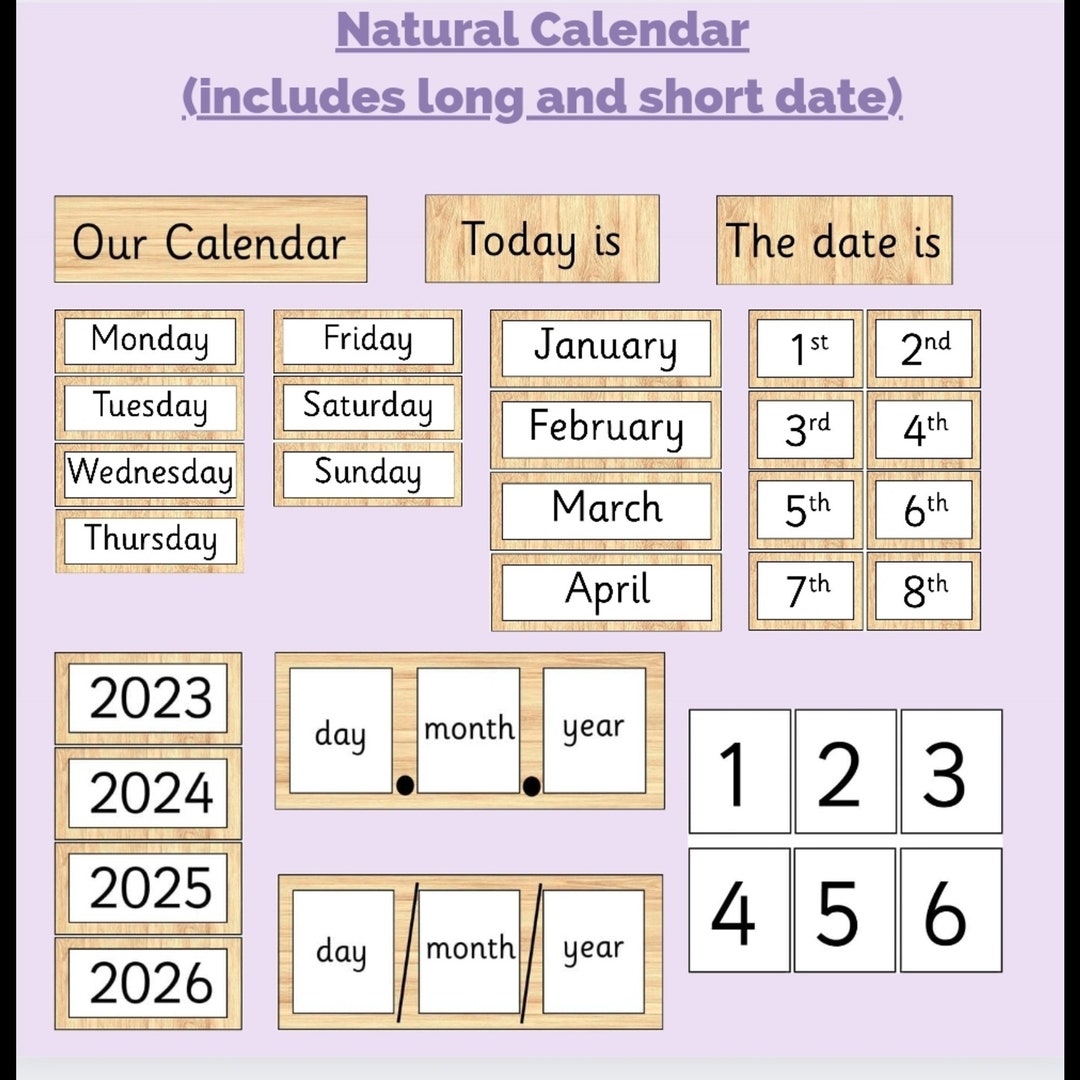 Editable Natural Calendar / Date Display (includes Long and Short Date ...