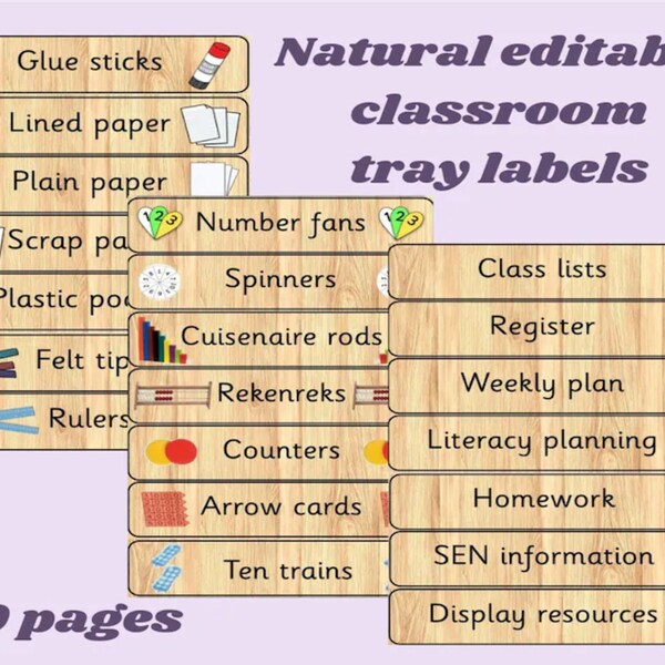 Classroom Tray Label - Etsy UK