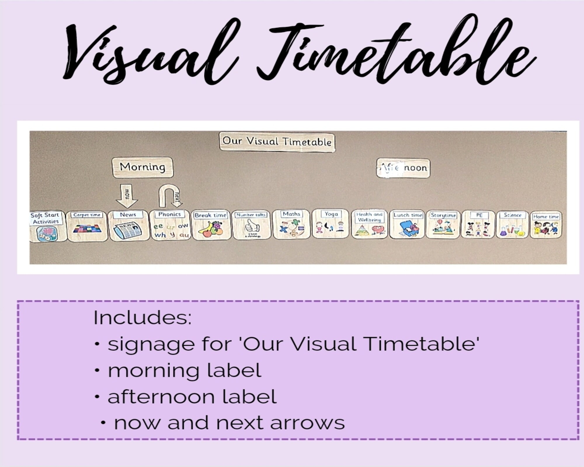 Visual Timetable Cards Editable Natural Daily Routine - Etsy