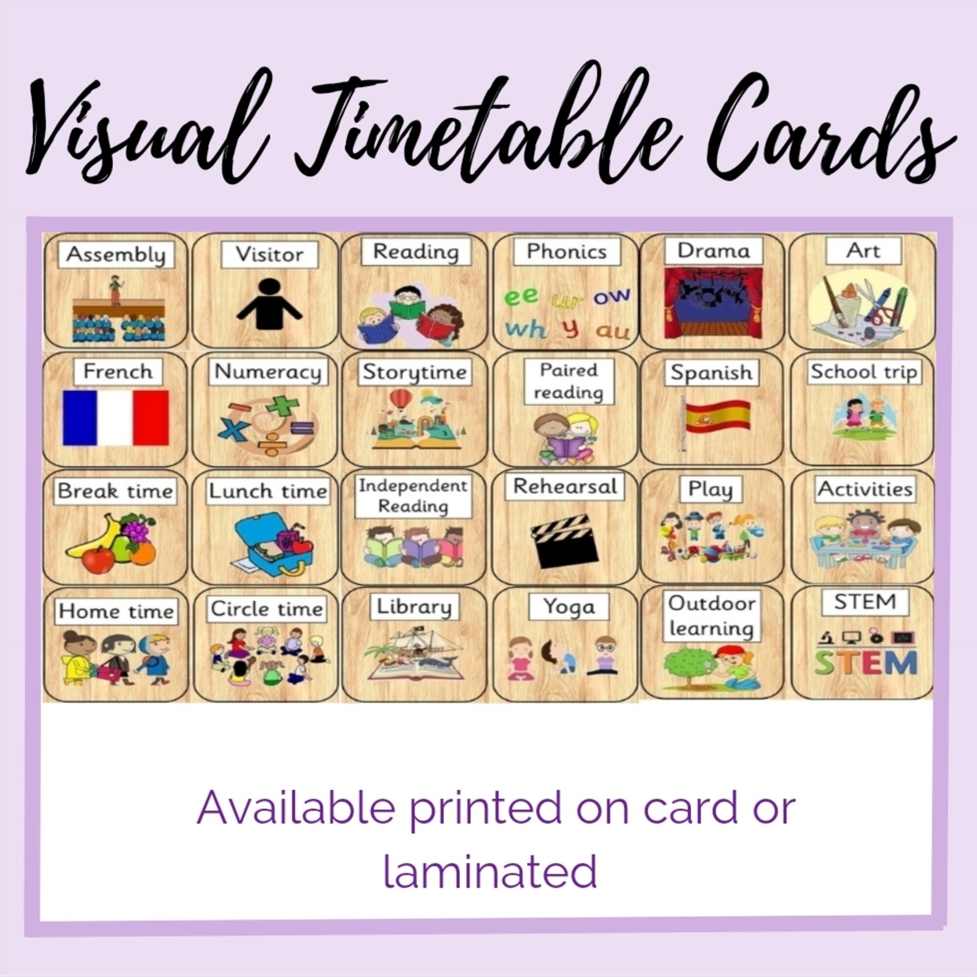Visual Timetable Cards Editable Natural Daily Routine - Etsy