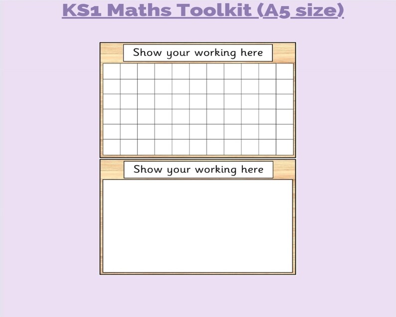 Editable KS1 Maths Toolkit A5 Size Ten Frame Number Track Hundred ...